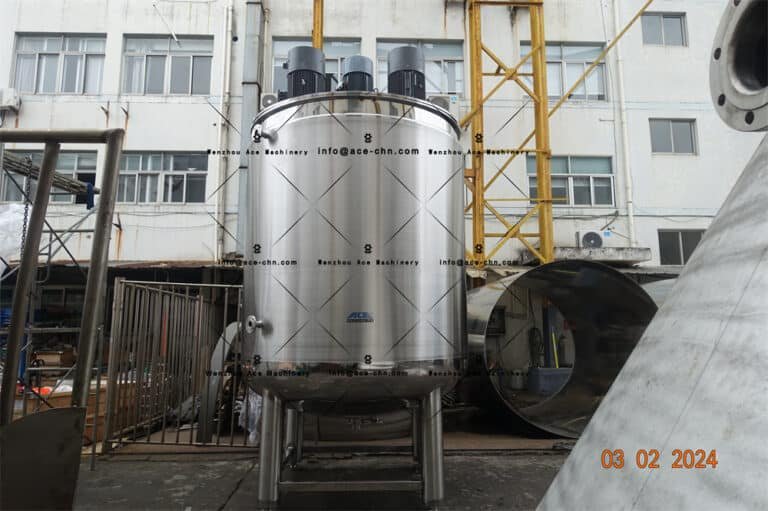 12000 Liters Jacketed Mixing Tank With High Shear Mixer For Sale